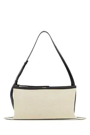 JIL SANDER Two-tone Canvas And Leather Medium Empire Shoulder Bag - Multicolor