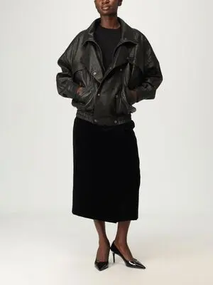 Saint Laurent Velvet Midi Wrap Skirt