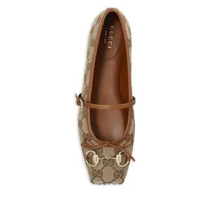 Gucci Gg Supreme Canvas Ballet Flats - Cream