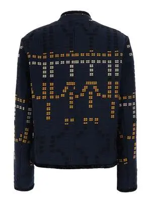 FORTE_FORTE Samarcanda Geometric Embroidered Cotton Blend Jacket - Multicolor