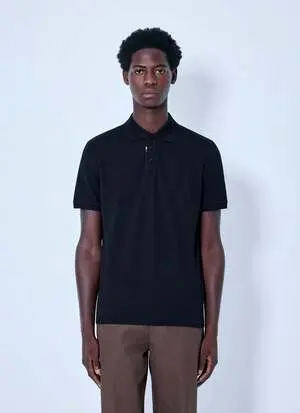 Moncler Piqué Polo Shirt - Black