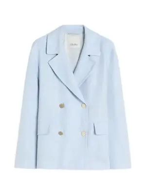Max Mara Linen Double-breasted Jacket - Multicolor
