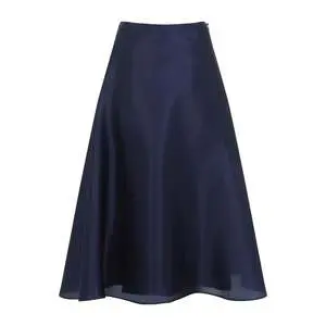 Alberta Ferretti Silk Midi Skirt - Blue