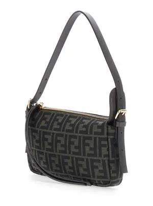 Fendi Ff Canvas Zip Top Crossbody Bag - Brown