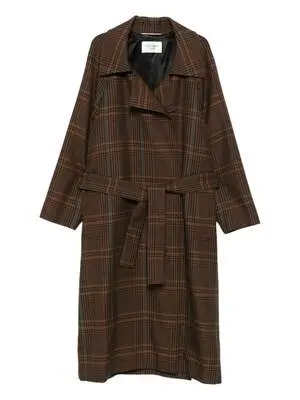 Saint Laurent Wool Checked Coat - Multicolor