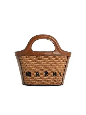 Marni Leather Blend Micro Tropicalia Bag - Brown