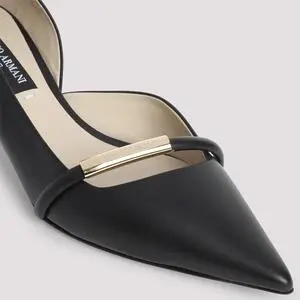Giorgio Armani Leather Court Decollete - Black