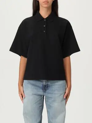 Saint Laurent Cotton Blend Polo Shirt - Black