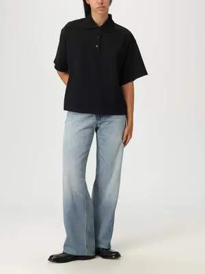 Saint Laurent Cotton Blend Polo Shirt - Black