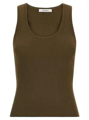 Max Mara Editta Ribbed Knit Tank Top - Green