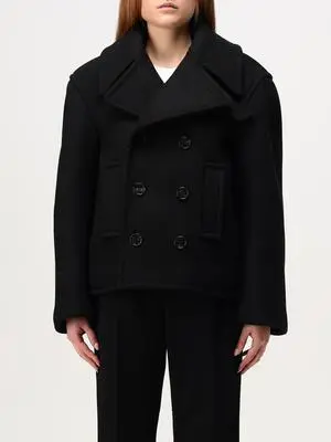 Saint Laurent Wool Trench Coat - Black