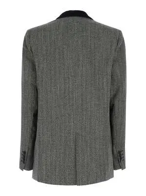 FORTE_FORTE Single-breasted Tech Fabric Blazer With Velvet Collar - Multicolor