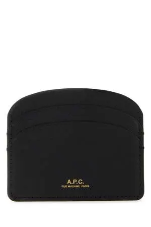 A.p.c. Leather Demi-lune Card Holder - Black