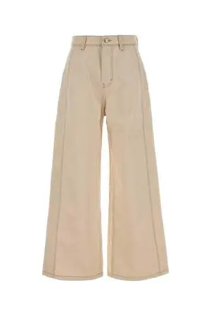 AMI Paris Sand Denim Wide-leg Jeans - Brown