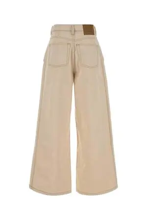 AMI Paris Sand Denim Wide-leg Jeans