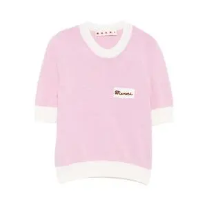 Marni Round Neck Short Sleeve Knit Top