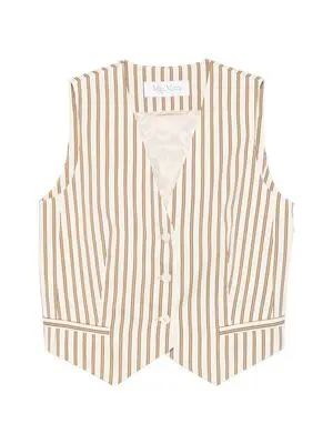 Max Mara Cotton And Silk Striped Vest - Multicolor