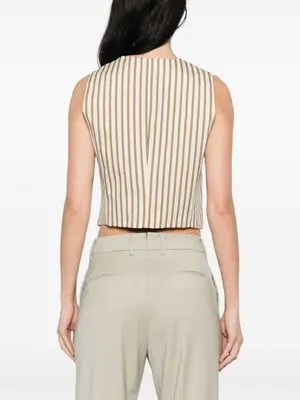 Max Mara Cotton And Silk Striped Vest