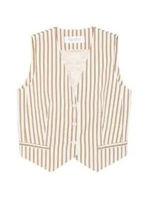Max Mara Cotton And Silk Striped Vest - Multicolor