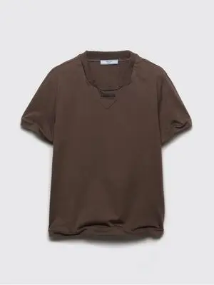 Prada Minimal Cotton T-shirt - Brown