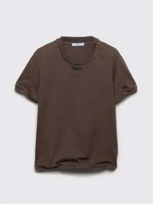 Prada Minimal Cotton T-shirt - Brown