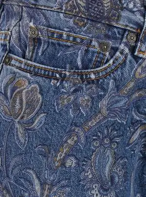 Etro Printed Denim Flared Jeans - Multicolor