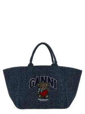 GANNI Xxl Bear Shopping Bag - Blue