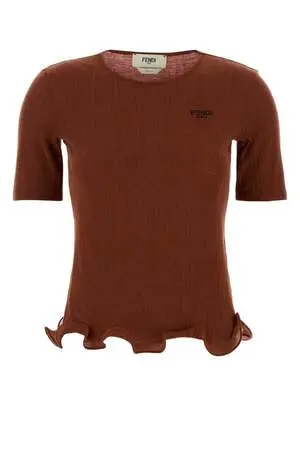 Fendi Brick Wool Top - Red