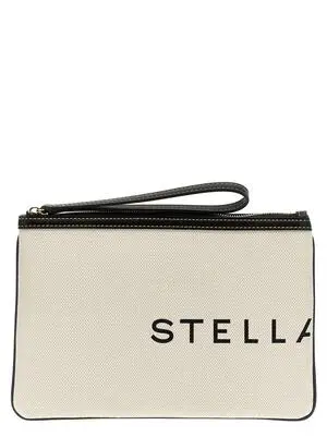 Stella McCartney Logo Clutch Bag - Cream