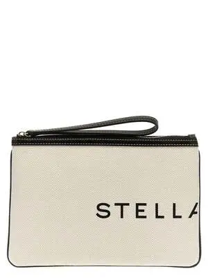 Stella McCartney Logo Clutch Bag - Cream