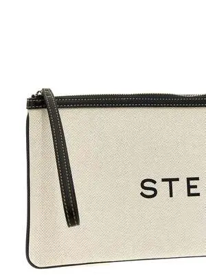 Stella McCartney Logo Clutch Bag - Cream