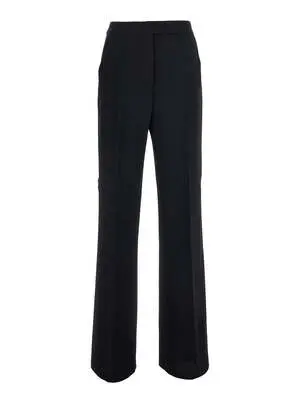 Max Mara Black Pants With Zip And Hook Closure In Fabric For - Multicolor