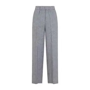 Peserico Linen Straight Pants - Blue