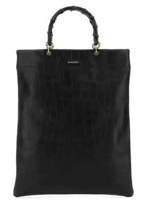 JIL SANDER Leather Medium Shopping Bag - Black