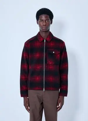 Moncler Checked Zip-front Jacket - Red