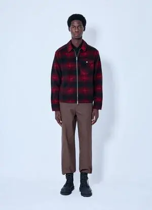 Moncler Checked Zip-front Jacket - Red