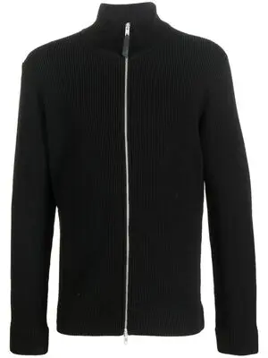 MAISON MARGIELA Ribbed Knit Cardigan With Zip - Black