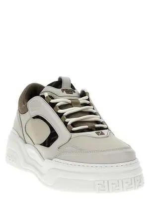 Fendi Force Smooth Grainy Leather Sneakers - Multicolor