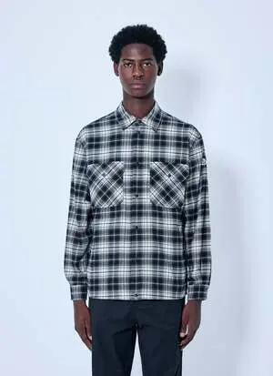 Moncler Check Patterned Cotton Shirt - Black