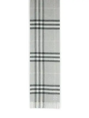 Burberry Mu Giant' Grey Cashmere Scarf - Gray