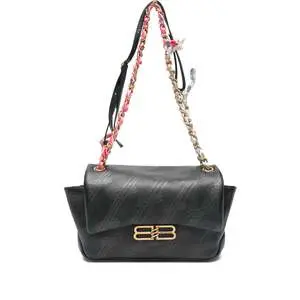 Balenciaga Calfskin Shoulder Bag - Black