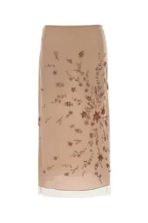 Fendi Antiqued Tulle Skirt - Pink