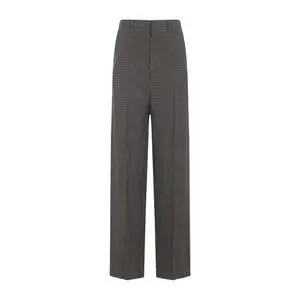 Balenciaga Checkered Lyocell Trousers - Green