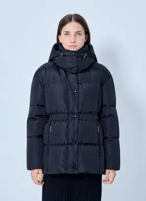 Moncler Agneux Hooded Short Down Jacket - Black