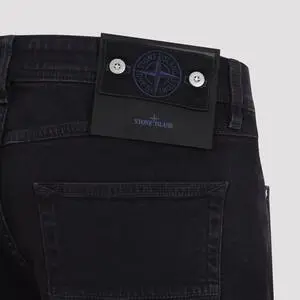 Stone Island Slim Straight-leg Jeans - Black