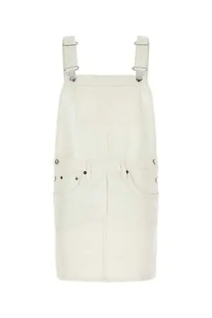 Prada Denim Dungarees Dress - White