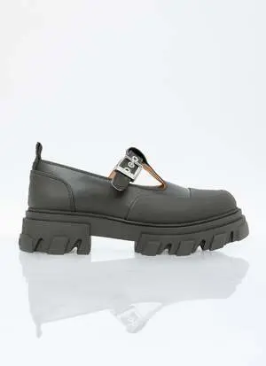 GANNI Cleated Mary-jane Shoes - Black