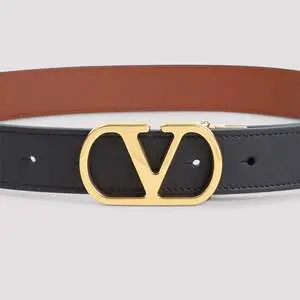 Valentino Garavani H30 Reversible Leather Belt - Black
