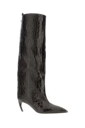 Attico Croc Effect Knee High Boots - Multicolor