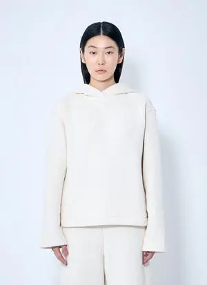 Max Mara Logo Embroidery Hooded Sweatshirt - White